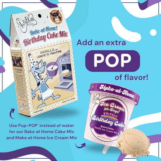 Pup-POP® Birthday Water Vanilla Cake Flavor – The Lazy Dog Cookie Co